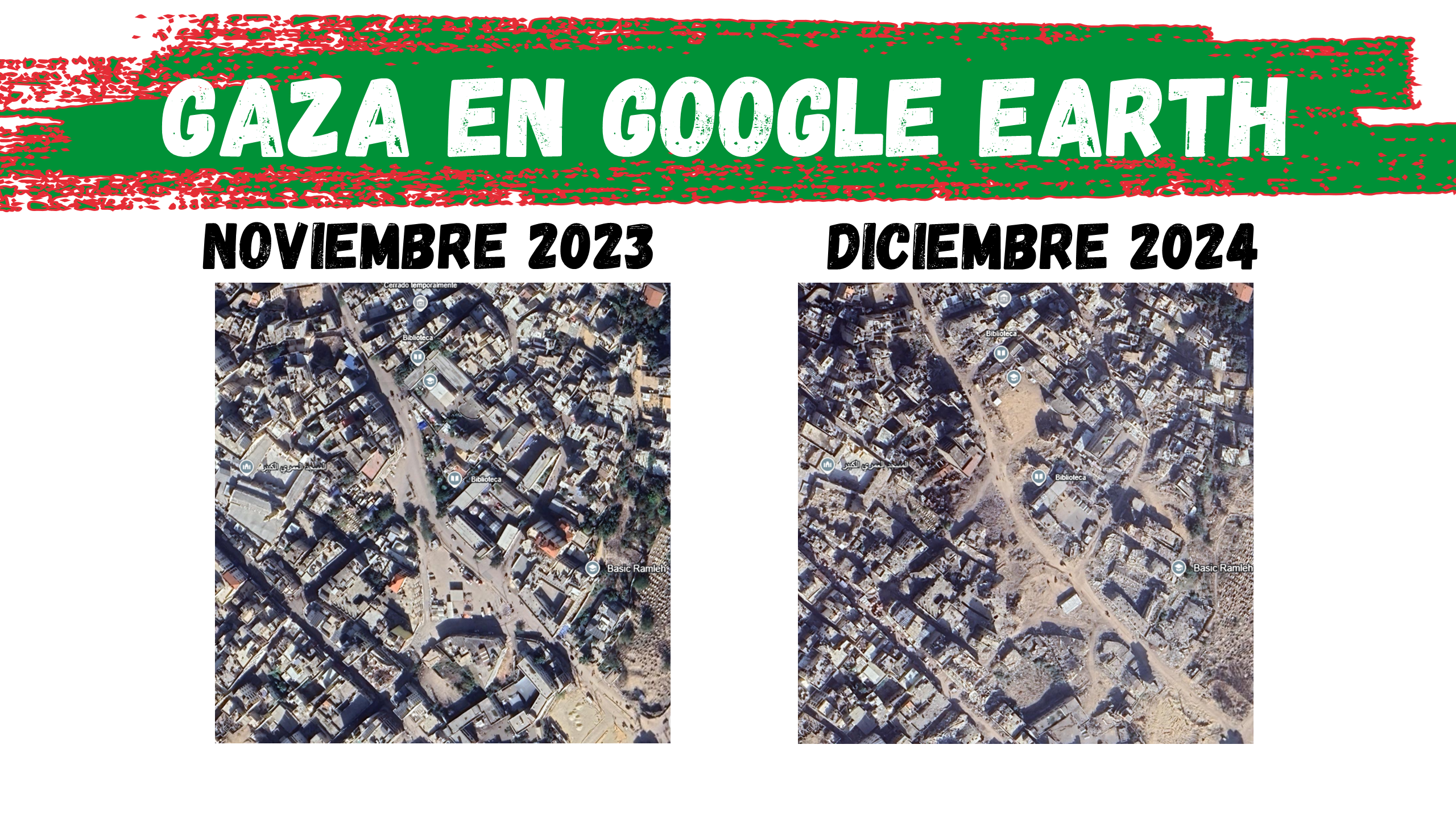 Google Earth actualiza sus imágenes de Gaza - Colmena de Datos